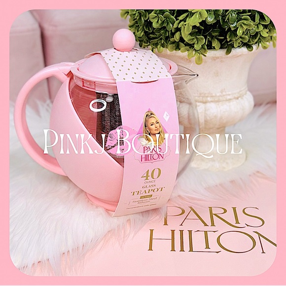 Paris Hilton | Kitchen | Paris Hilton Beautiful Pink Glass Teapot ...